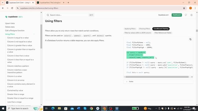 15 - Filters in Supabase