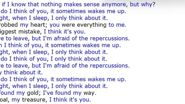 I only think about it