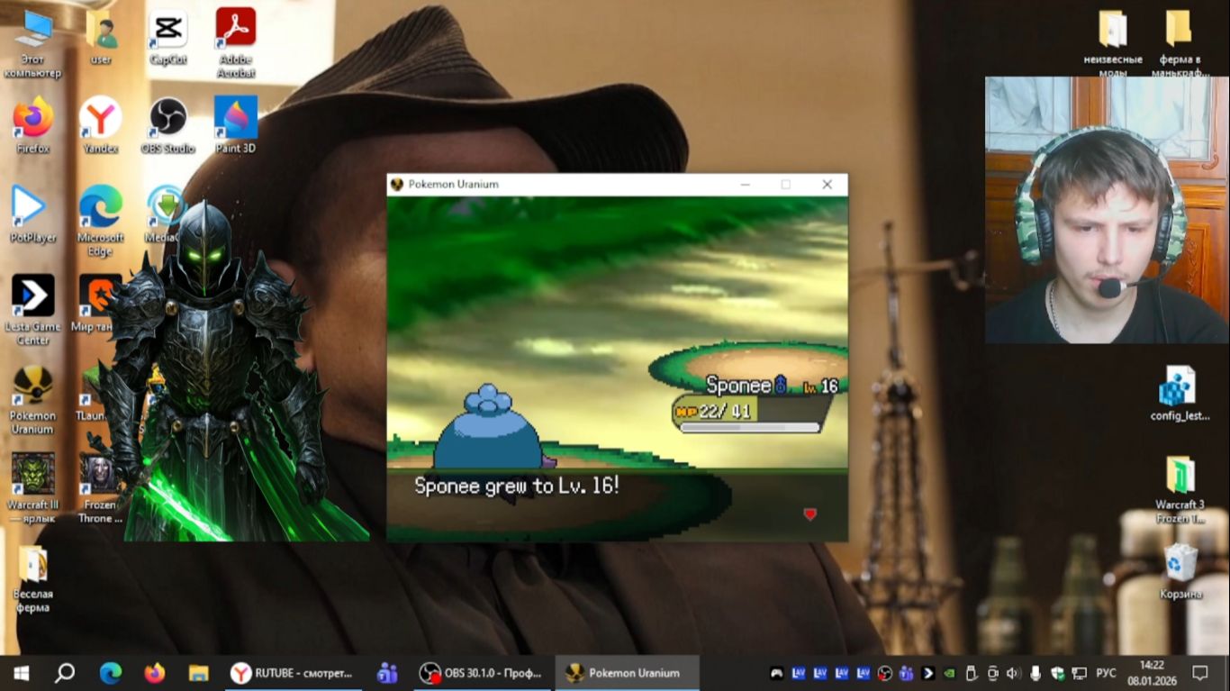 тёмный рыцарь прокачивает водного жука до 16 ур. в покемонах. 25 серия.