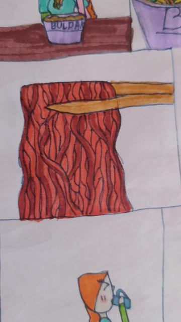 Нарисовала мини комикс МУКБАНГ 
пробую булдак🍜