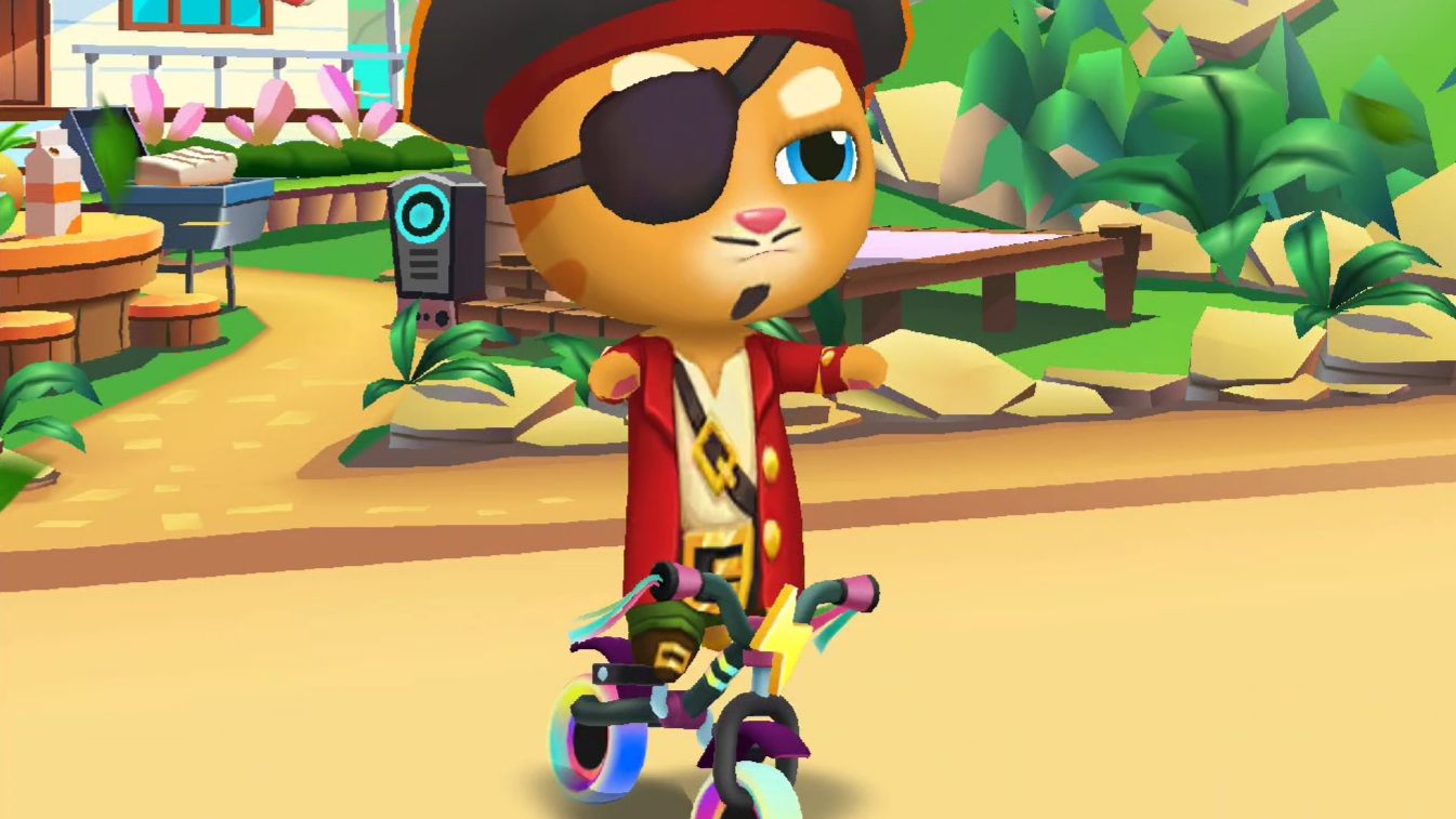 Детские мультики - Пират Джинджер на велосипеде "Высокое напряжение" Talking Tom Gold Run