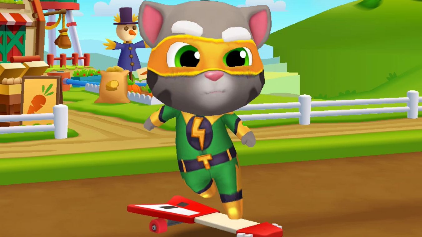 Мультики для самых маленьких Бегалки - Супер Том на скейте "Звёздная гитара" Talking Tom Gold Run