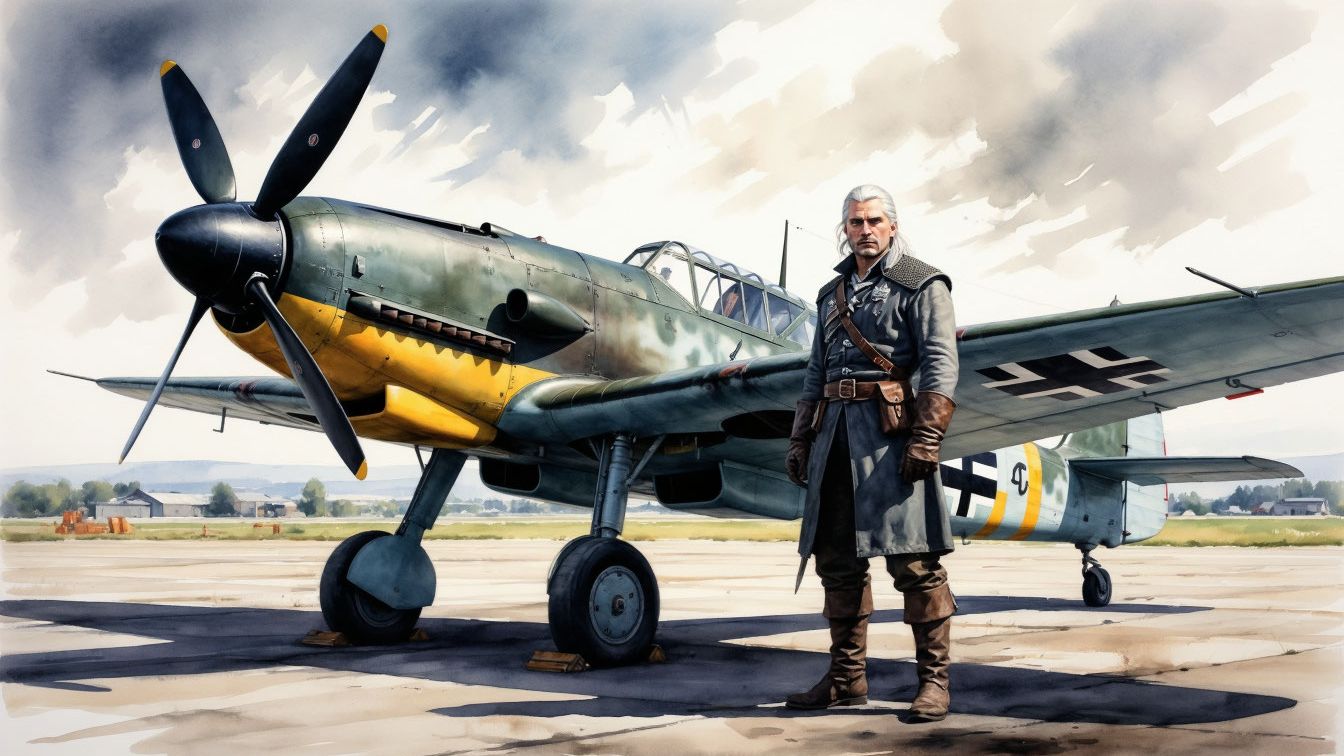 Геральт в небе War Thunder: Путь Ведьмака от новичка до аса на Bf 109!