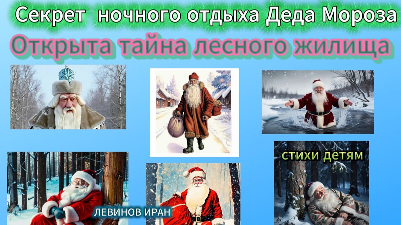 Секрет  ночного отдыха Деда Мороза. Открыта тайна лесного жилища. Дед Мороз. Новости. Левинов Иран