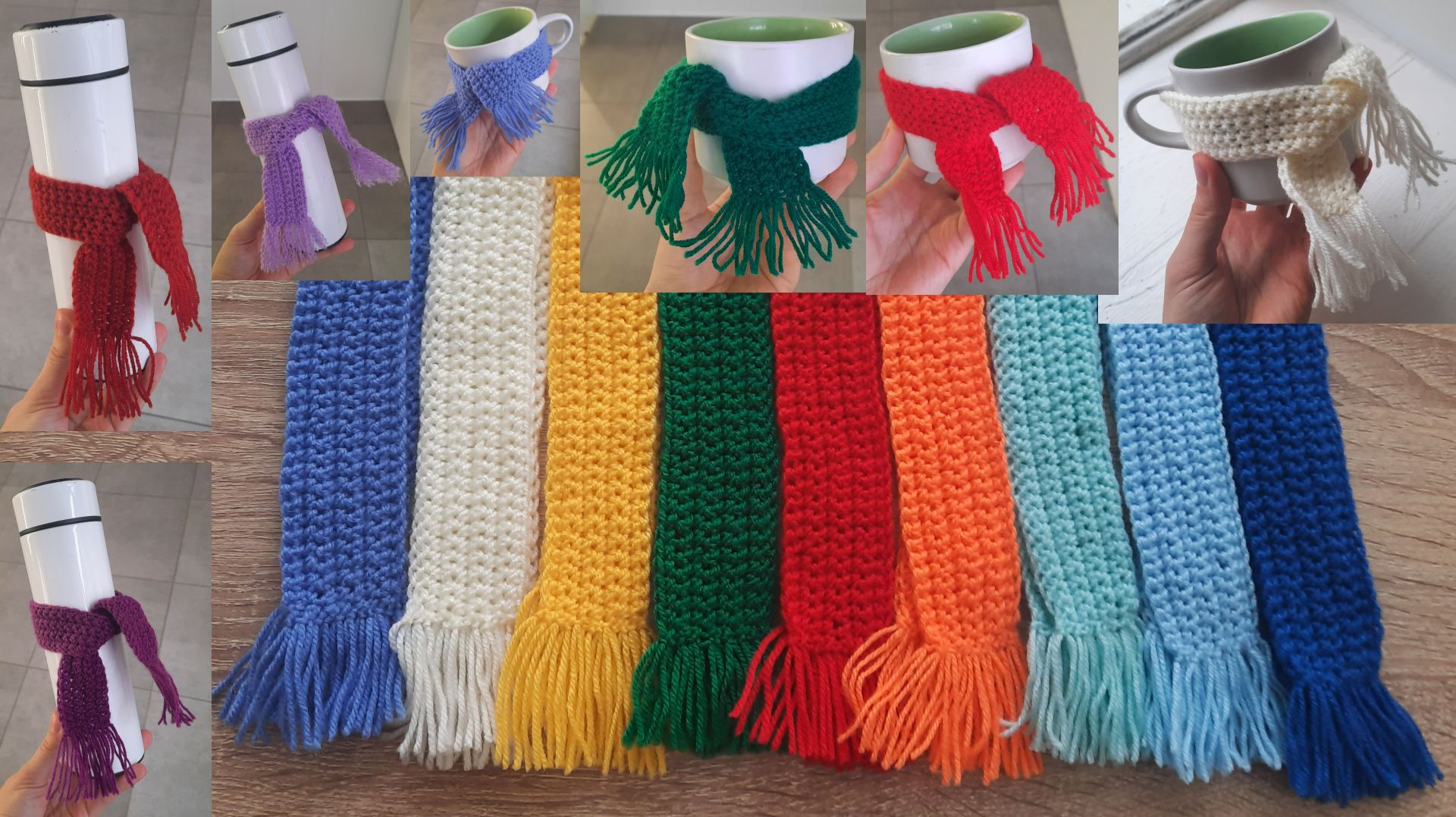 ШАРФИКИ на кружки за ОДИН вечер 🙌🏻 Клёвый подарок! 🎁 Вязание крючком для НАЧИНАЮЩИХ