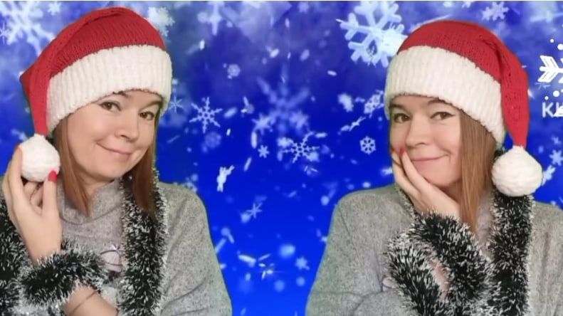 Колпак Санты спицами.