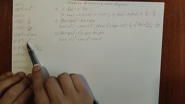 Глава 6 Урок 2 Правила нахождения производных