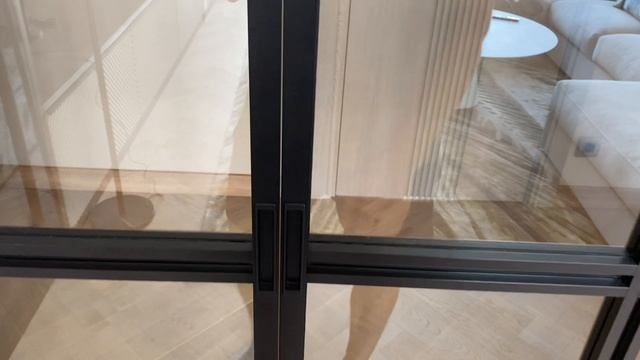 Двери в пенал с двойным делителем на стекле