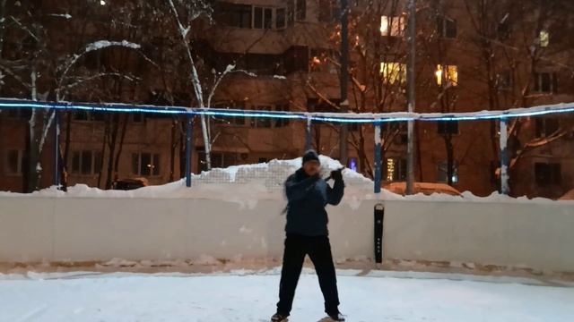 Вечерняя разминка с парными мечами Дао (8)