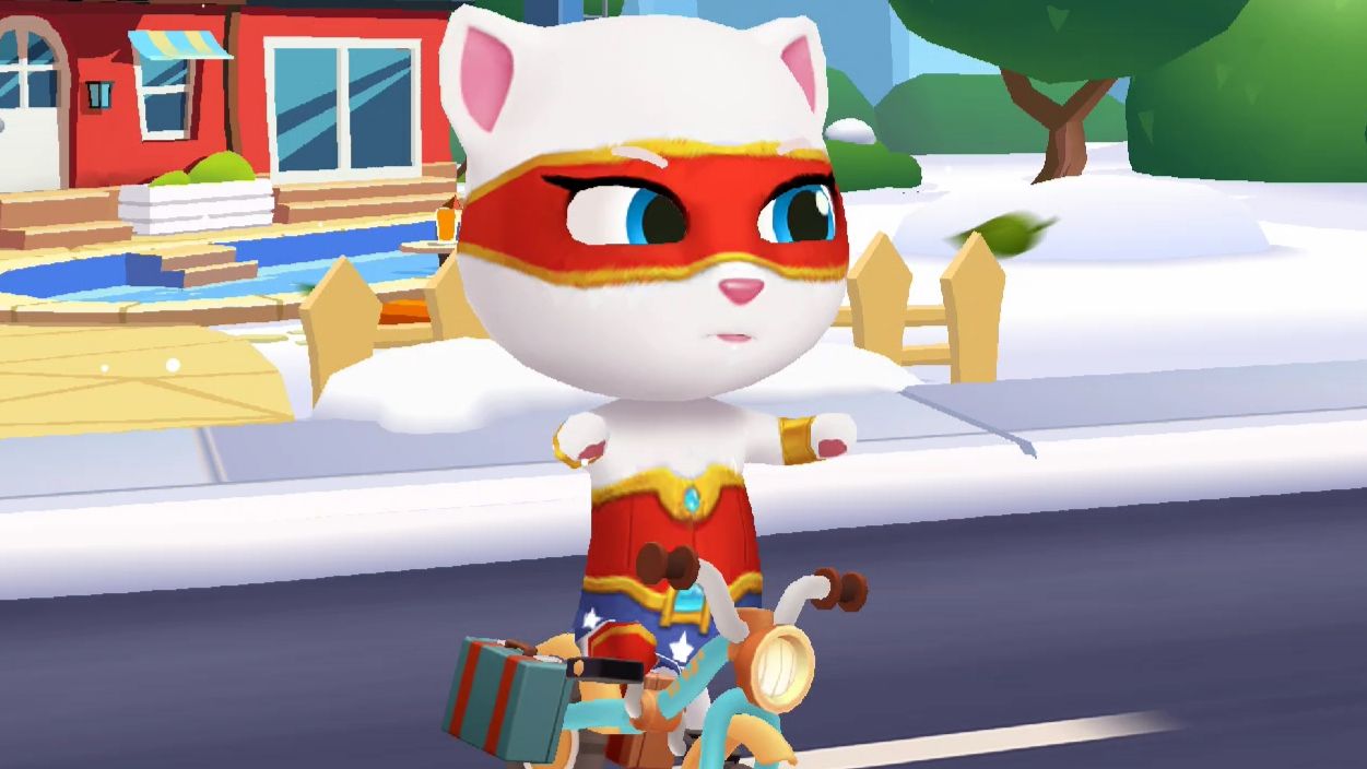 Супер Анджела на дорожном велосипеде Talking Tom Gold Run Мультфильмы для самых маленьких