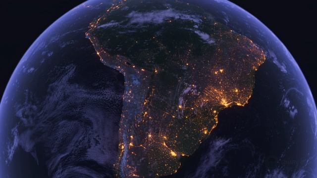 Бесплатное видео футаж Южная Америка Бразилия Аргентина Колумбия Чили Перу Космос Орбита Глобус