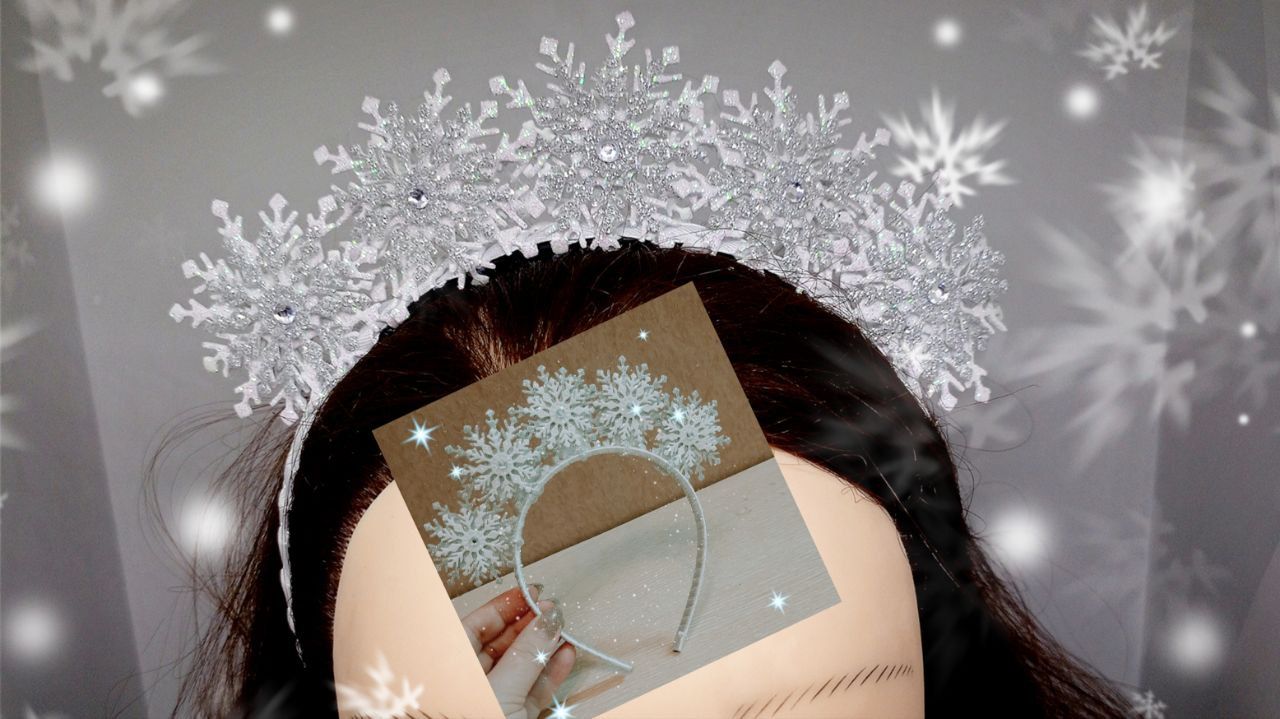 МК: Новогодний ободок из глиттерного фоамирана «Снежинки»