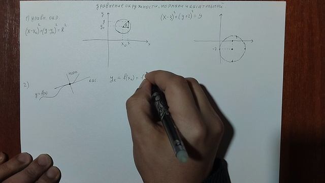 Глава 8 Урок 3 Уравнение окружности, нормали и касательной