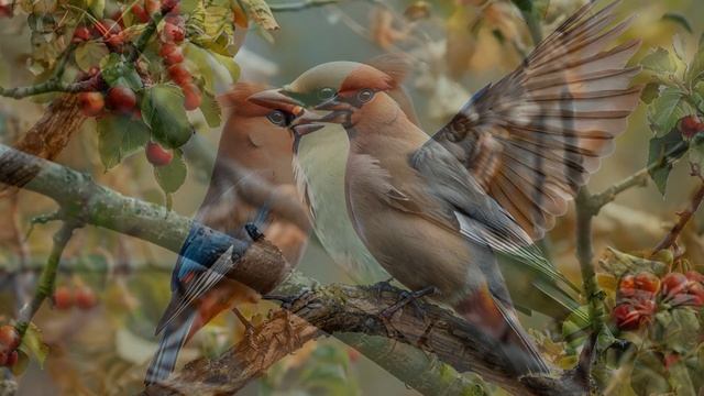 Свиристели: птицы с перьями для маскировки