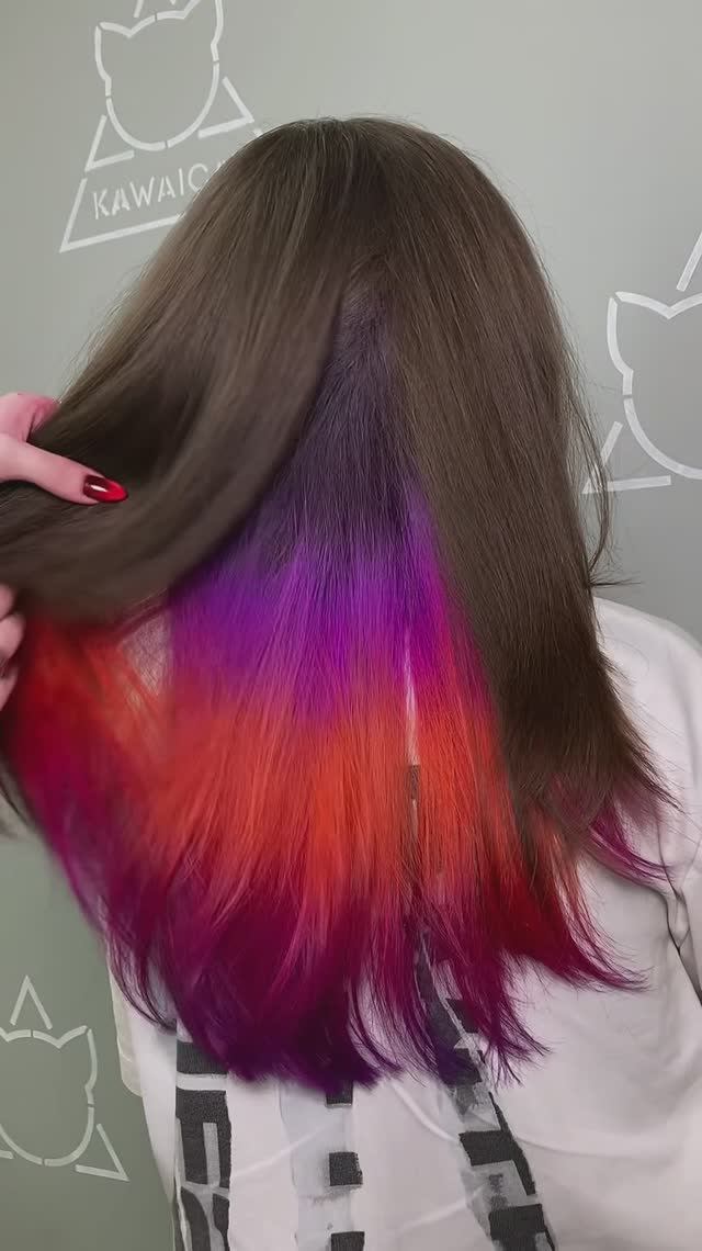 Яркое многоцветное скрытое омбре - и образ заиграет новыми красками! Восхитительный результат!