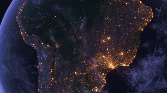 Бесплатное видео футаж Южная Америка Бразилия Аргентина Колумбия Чили Перу Космос Орбита Глобус