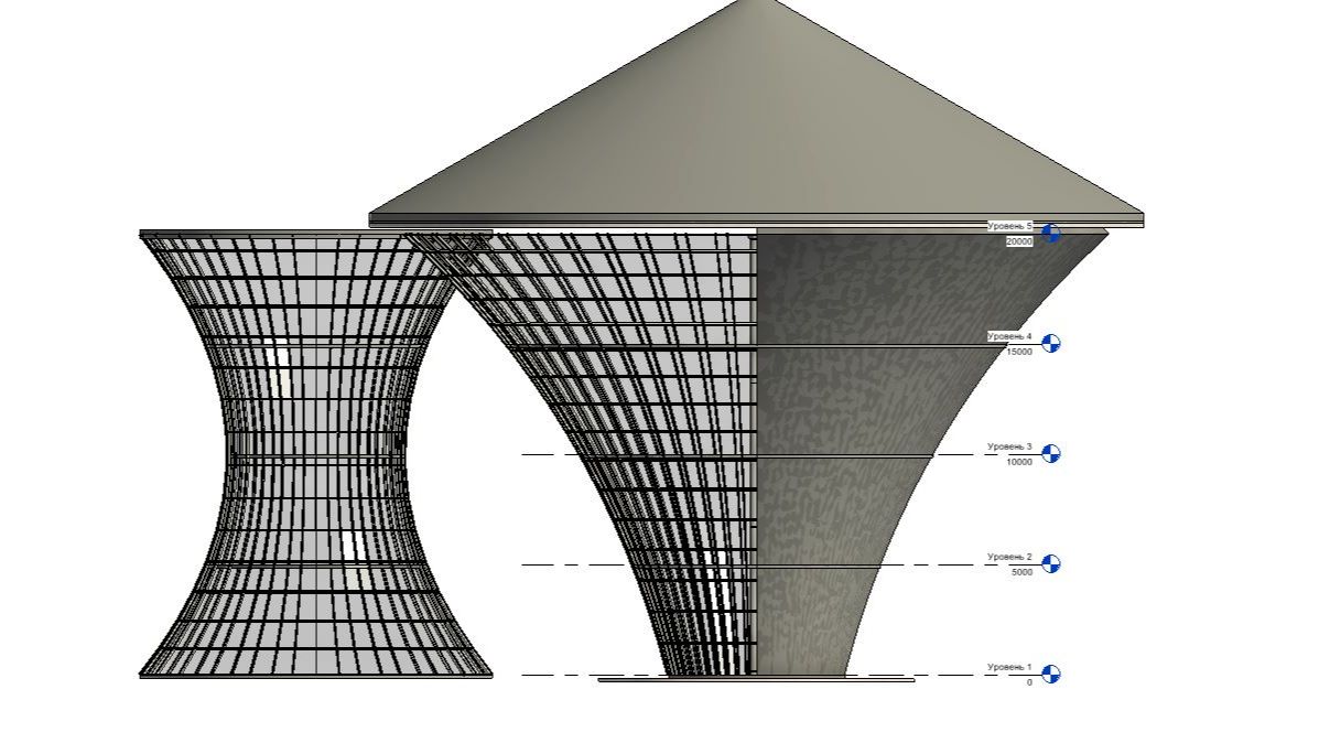 Создание глобоида как архитектурного сооружения на основе концептуальной формы. Revit