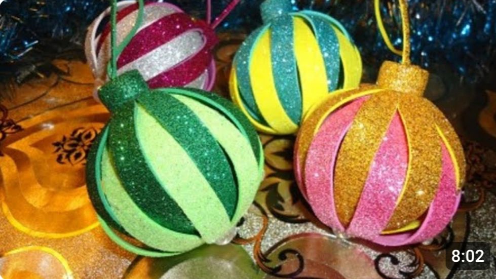 шарик на елку своими руками  из фоамирана__ christmas decor hand made