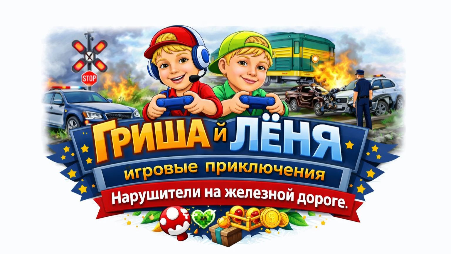 Нарушители на железной дороге / Гриша и Лёня: игровые приключения.
