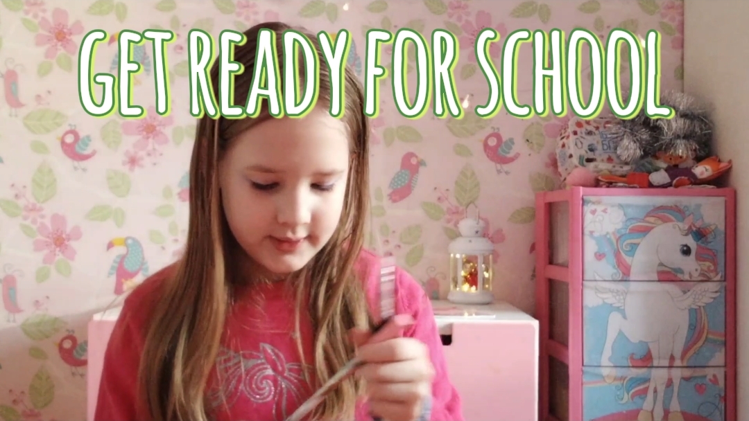 Vika gets ready for school with her mommy