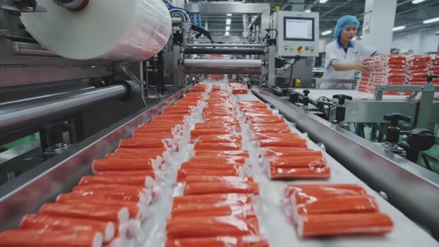 Вот так делают крабовые палочки. Полный цикл производства.