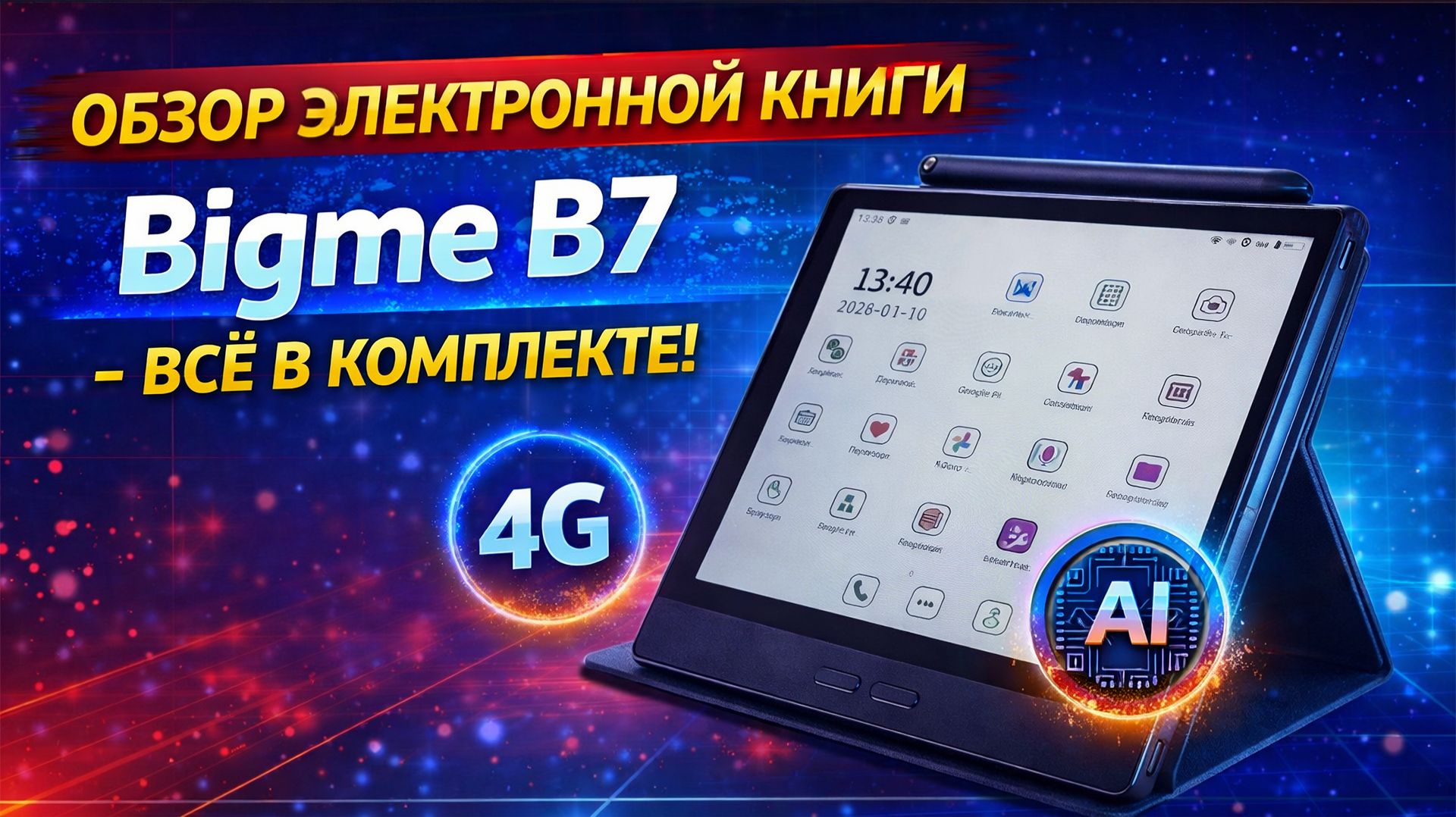 Bigme B7 — электронная книга с 4G и AI | Полный обзор + стилус и чехол