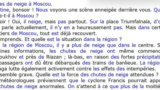 Chutes de neige à Moscou