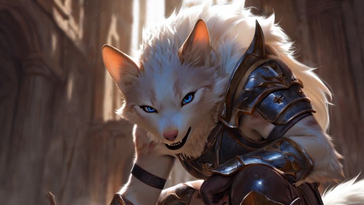 Wolfgirl warior, Furry