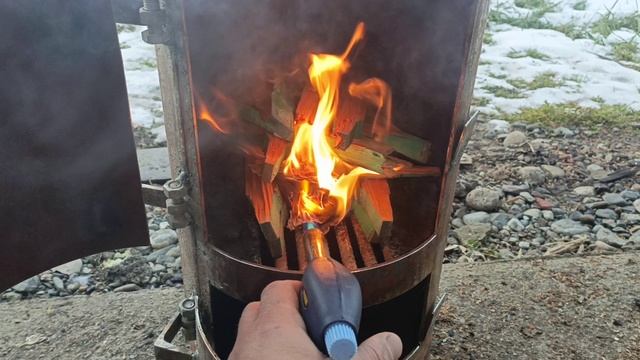 Печь Буржуйка из газового баллона. Вертикальная.