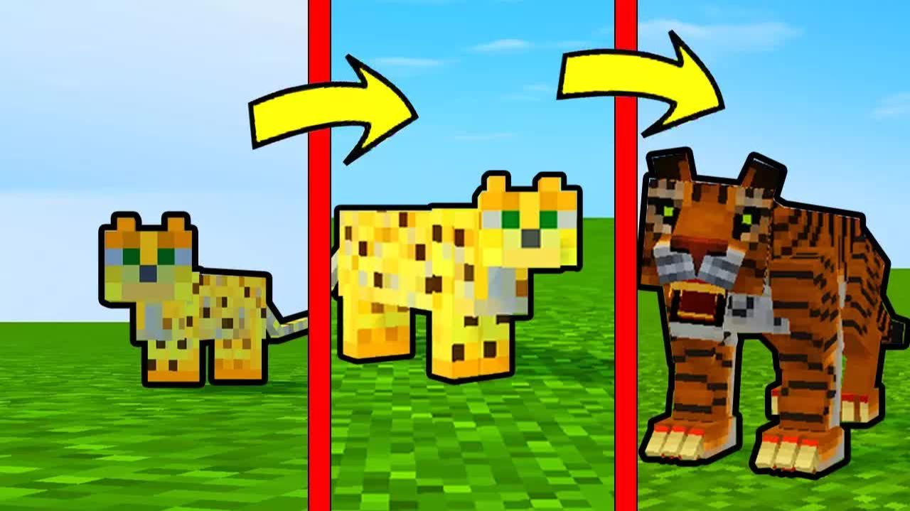 КАК МЕНЯЛСЯ ТИГР МОНСТР И ЕГО ЖИЗНЕННЫЙ ЦИКЛ В МАЙНКРАФТ ~ ЭВОЛЮЦИЯ TROLLING MINECRAFT МУЛЬТИК