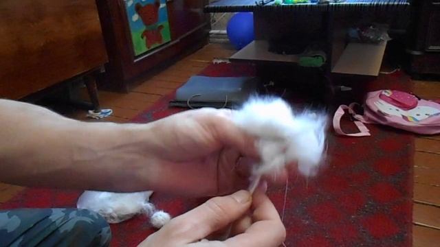 Прядение пуха на опорное веретено 26 01 25