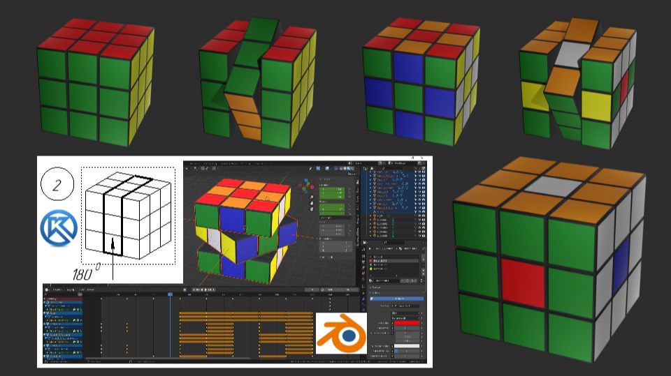 "Фонарик" - сборка узора на основе кубика Рубика