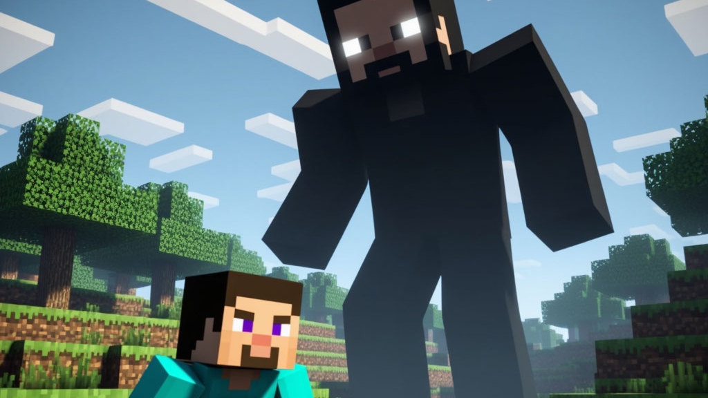 Тролю нубика в Майнкрафте скином хиробрина.