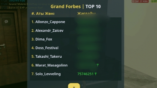 ЗАШОЛ НА 37И КАЗАКСТАНСКИЙ СЕРВЕР В ГРАНД МОБАИЛ СПКСТЯ МЕСЯЦ С ОТКРЫТИЯ