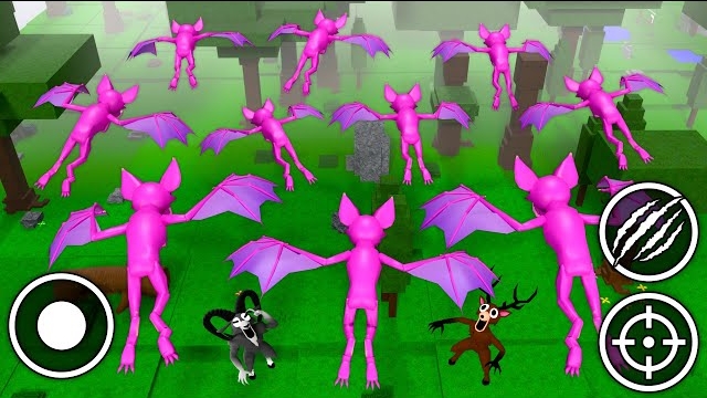 Играем за фанатов Летучей мыши в «99 ночей в лесу» Анимация Роблокс