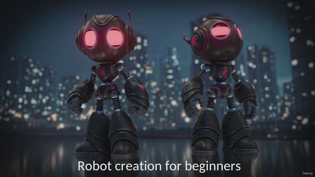 Создание стильного робота в Blender 4.5. Видеокурс для начинающих