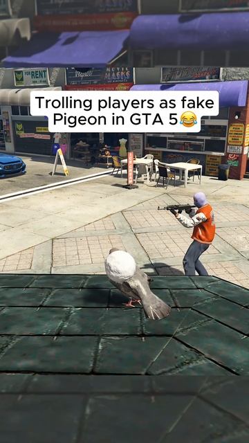 Фейковый голубь троллит игрока в GTA 5 Online.