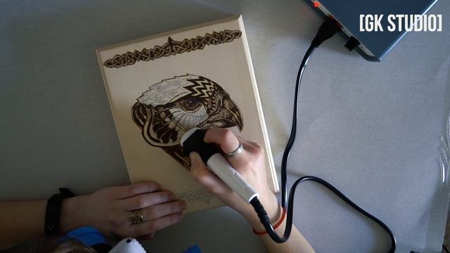 Орел, выжигание по дереву