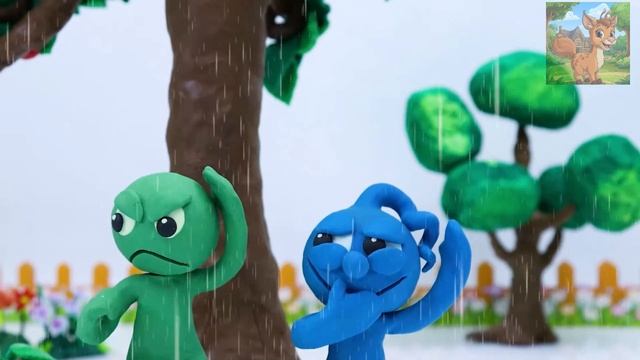 Несчастливые маленькие голубые и маленькие зеленые. Мультики для детей