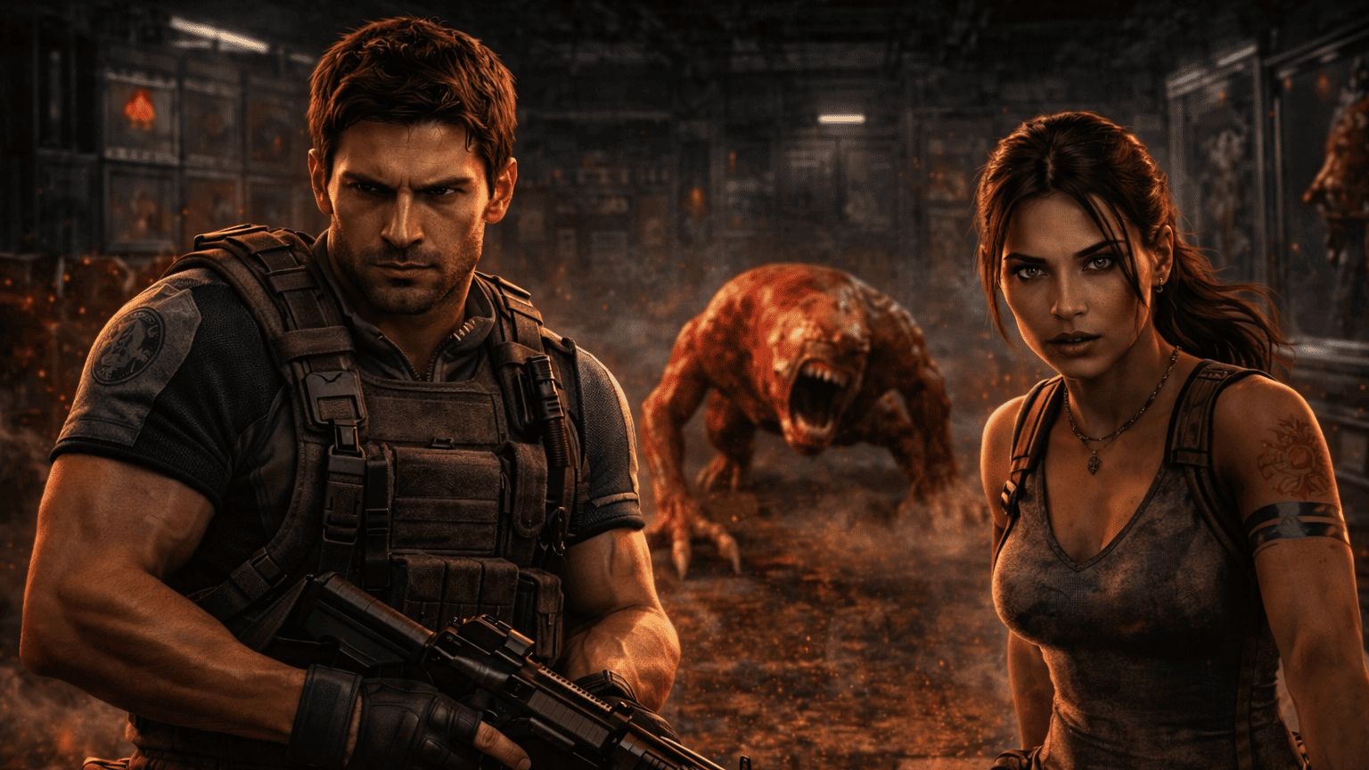 Resident Evil 5 — Прохождение №11| Глава| 5-2 Лаборатория, Лизуны и снова Уроборос