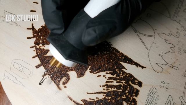 Часы, Дары Смерти, выжигание по дереву