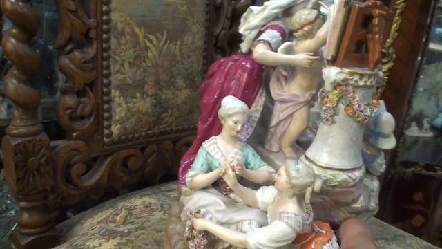 Мейсен 19 века композиция Уроки любви в отличном состоянии для своих лет на продажу