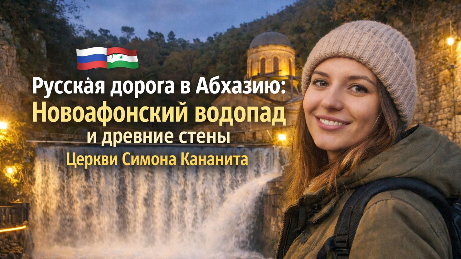 Русская дорога в Абхазию: Новоафонский водопад и древние стены Церкви Симона Кананита