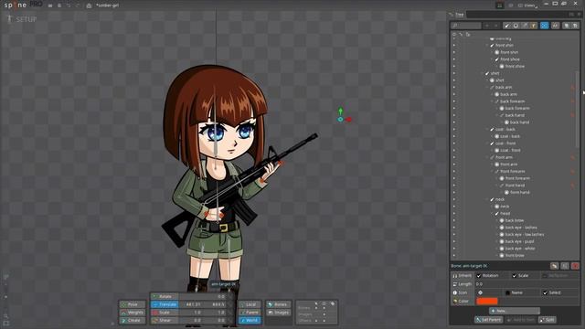 5 How to Make a Character Aim a Weapon - Spine 2D Tutorial for Beginners