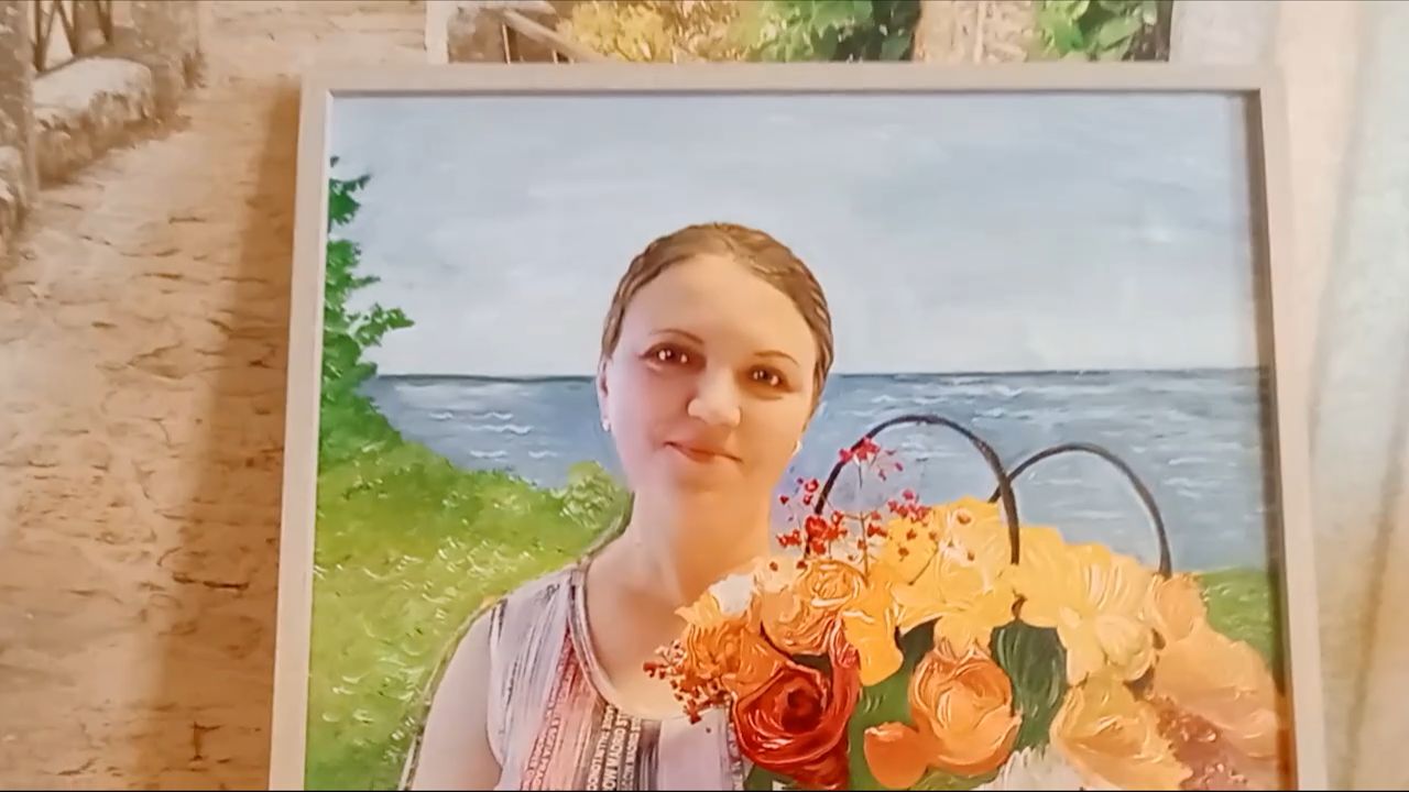 ПОРТРЕТ ПО ФОТО. На заказ, у нас! Девушка с цветами. Заказать портрет. Картины. Натюрморты. Звоните