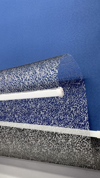 Двойная штора Эко синий + тюль Микро