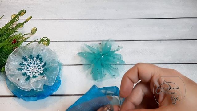 МК: Новогодние банты-снежинки для девочки — воздушные и нарядные