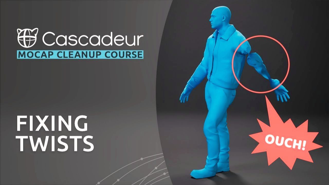 Как исправить скручивания в конечностях при очистке mocap в Cascadeur