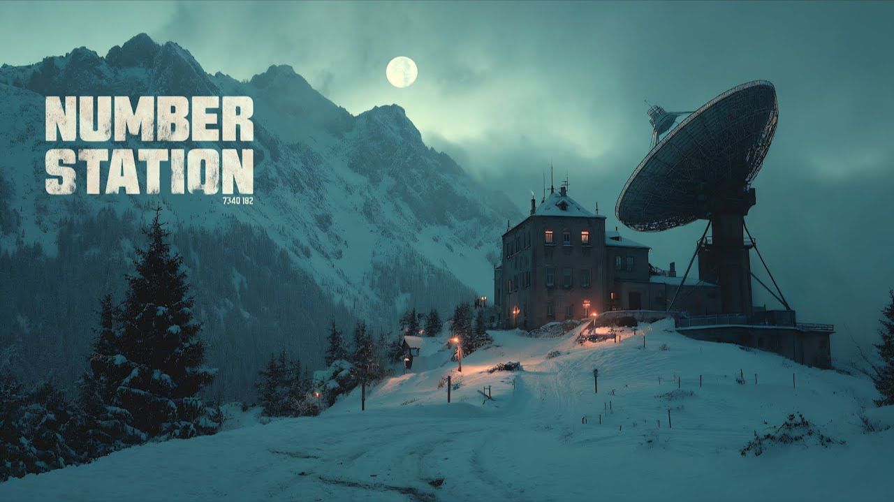 Remote Number Station in the Winter Mountains  Dark Night Ambience