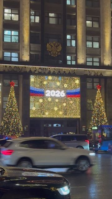 #Shorts Красивые ёлочки у Государственной Думы // Москва, Государственная Дума //